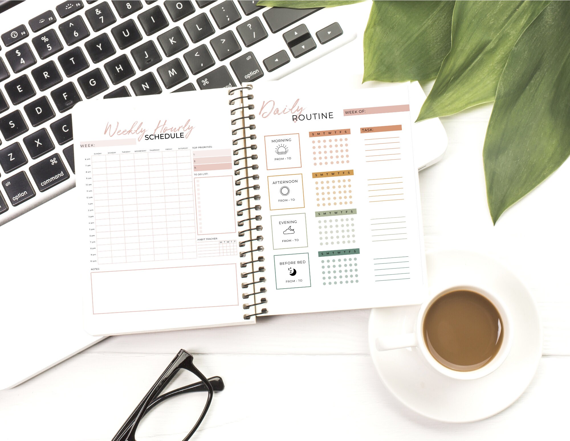 Undated Printable Daily Routine Planner Pages PDF Cute Daily - Etsy Canada