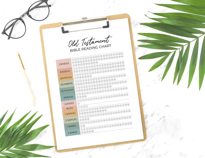 Old Testament Reading Chart Bible Reading Tracker Old | Etsy