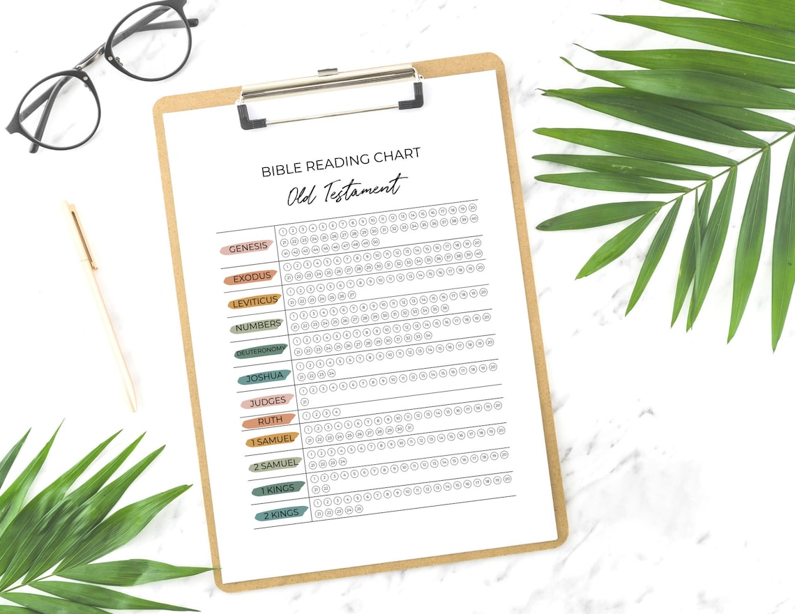 Old Testament Reading Chart Bible Reading Tracker Old - Etsy
