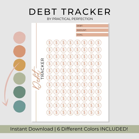 Debt Tracker Printable Finance Tracker Debt Snowball - Etsy