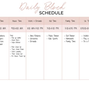 Block Scheduling Printable PDF | Block Planner | Daily Schedule Planner ...