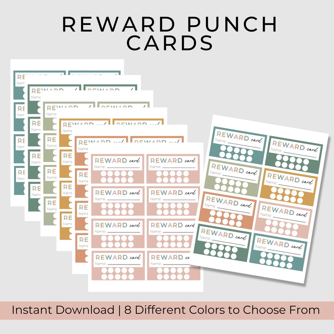 Kids Positive Reinforcement Reward Punch Cards Reward Cards - Etsy