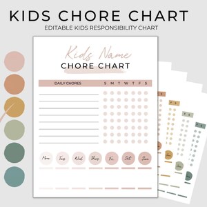 Kids Chore Chart BUNDLE | Kids Responsibility and Reward Chart - Etsy