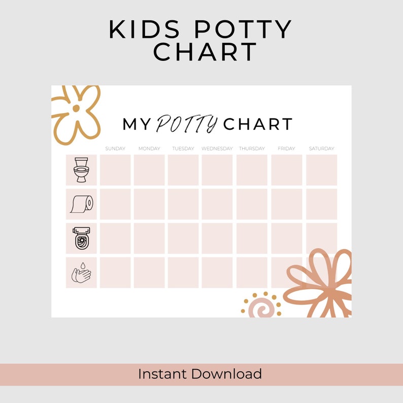 Printable Potty Chart Reward Chart Potty Training Chart - Etsy UK