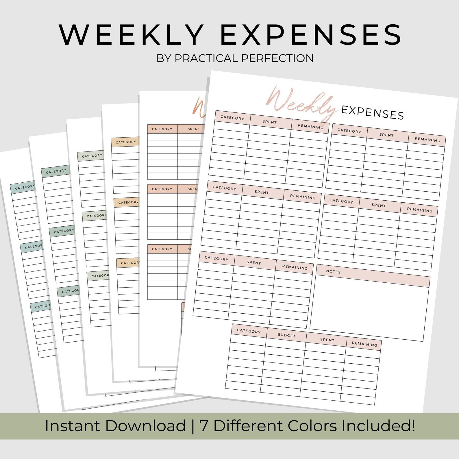 Weekly Budget Planner Printable Finance Planner Printable | Etsy