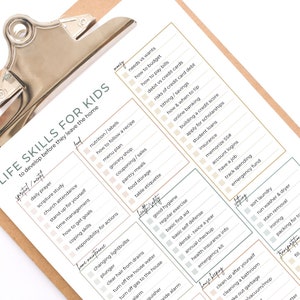 Kids Life Skills Checklist | Homeschool Planner Page | Parenting Tools ...