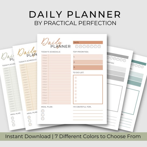 Undated Printable Daily Routine Planner Pages PDF Cute Daily - Etsy