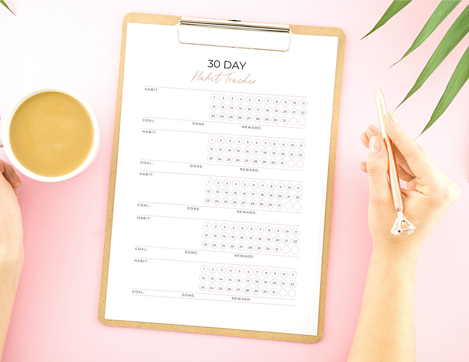 Monthly Habit Tracker Printable 30 Day Habit Tracker - Etsy