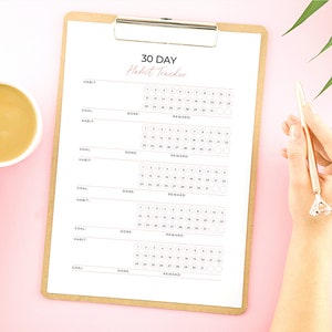 Monthly Habit Tracker Printable 30 Day Habit Tracker - Etsy