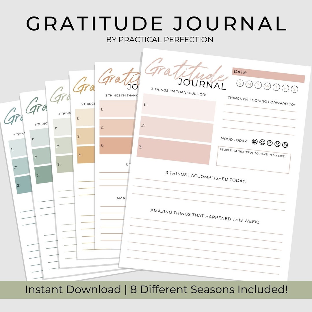 Gratitude Journal Printable | Daily Gratitude Tracker - Etsy