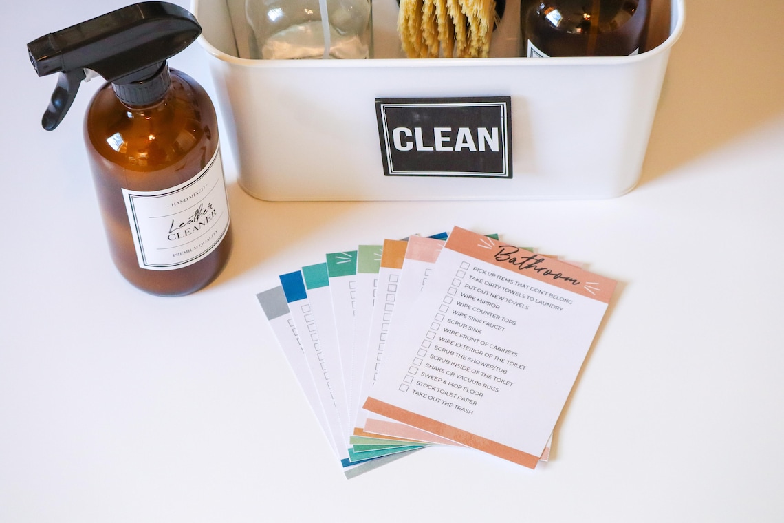 Kids Cleaning Cards Printable Cleaning Checklist by Room - Etsy