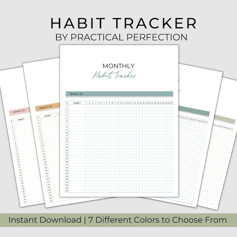 Monthly Habit Tracker Printable 30 Day Habit Tracker - Etsy