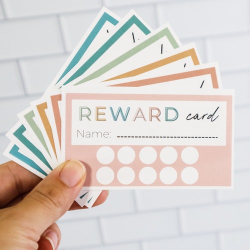 Kids Positive Reinforcement Reward Punch Cards Reward Cards - Etsy