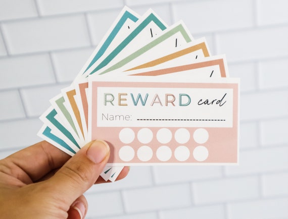 Kids Positive Reinforcement Reward Punch Cards Reward Cards - Etsy