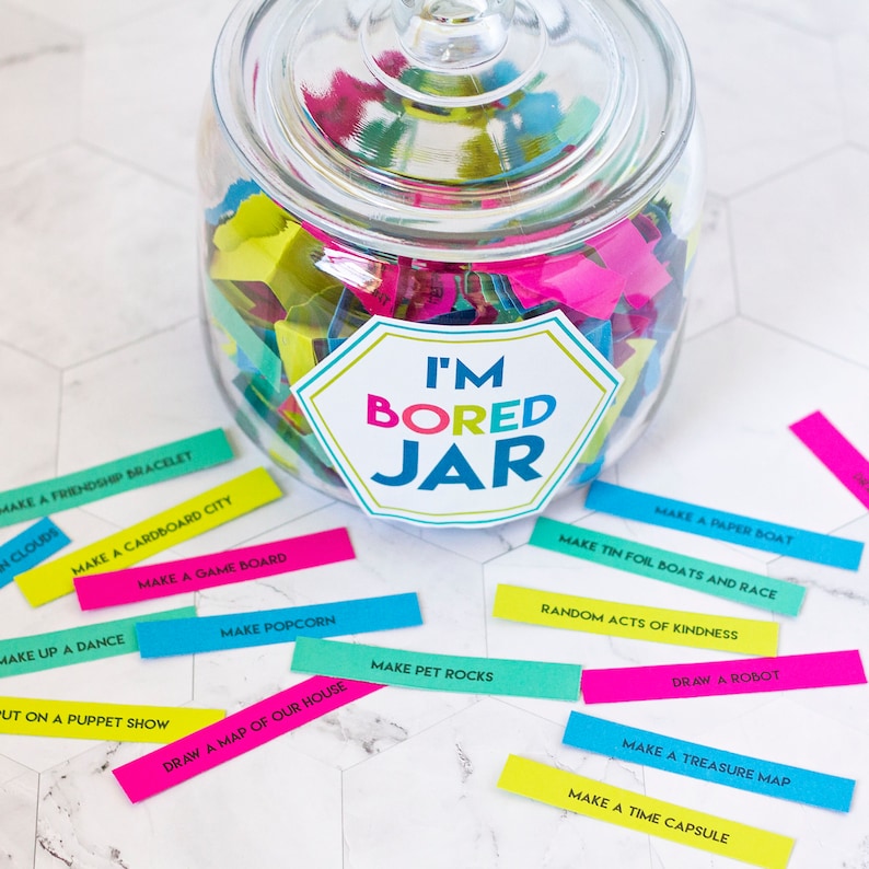 Kids Summer Homeschool Printable 'I Am Bored' Jar Activity Printable - Etsy