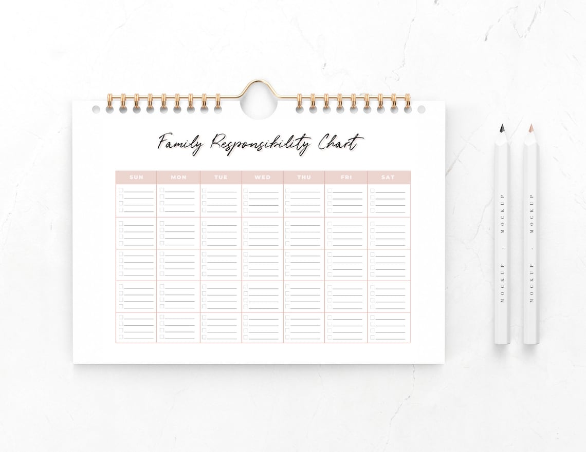 EDITABLE Family Responsibility Chart Chore Chart Kids | Etsy