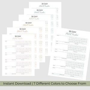 Monthly Habit Tracker Printable 30 Day Habit Tracker - Etsy