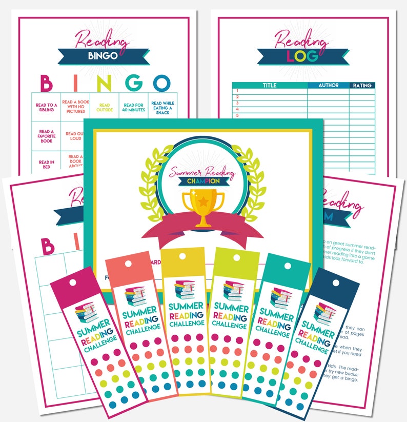 Kids Reading Program Bingo Bookmark Award Tracker Download - Etsy