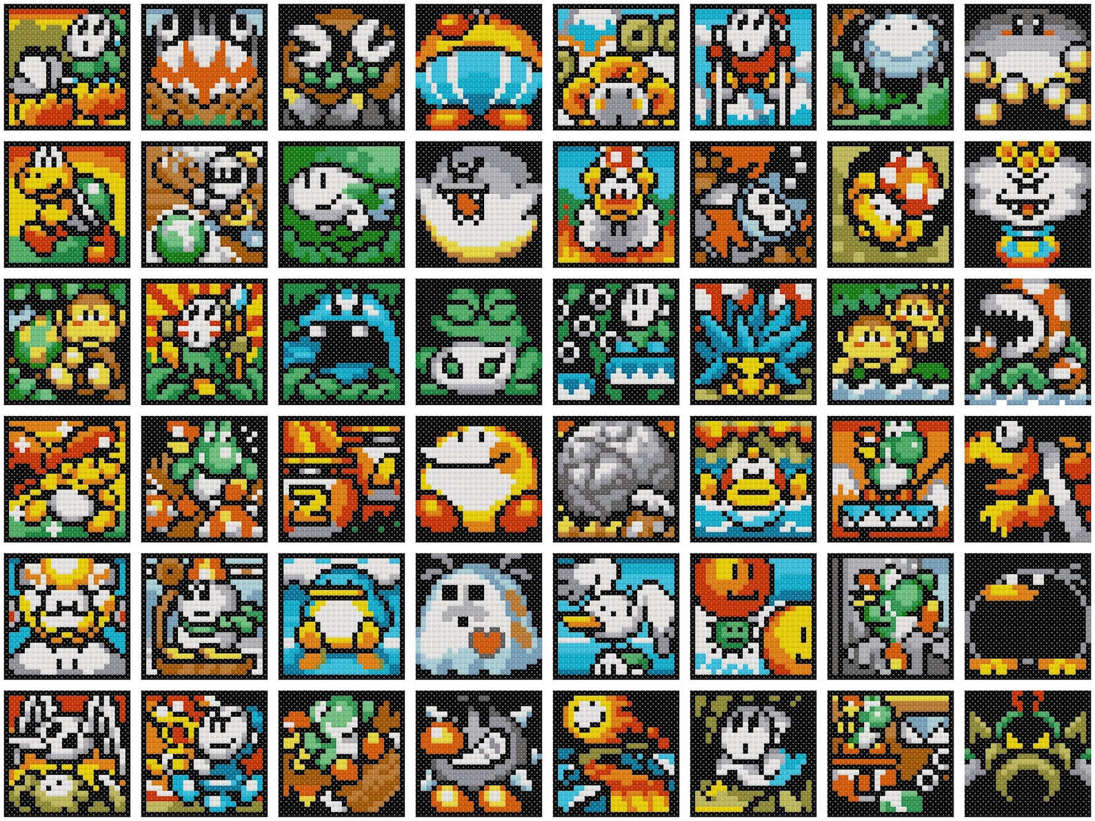 Yoshi's Island Level Select Icons Cross Stitch Bundle Set - Etsy Canada