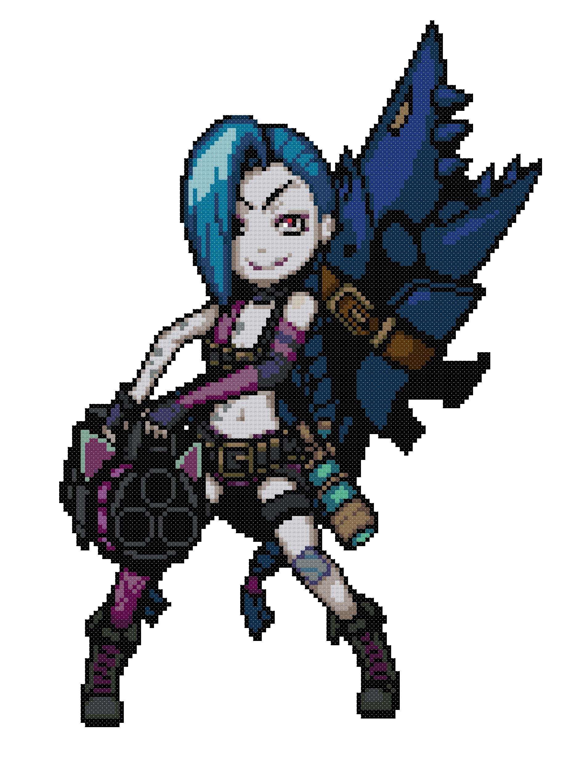 League of Legends Jinx Cross Stitch Pattern - Etsy