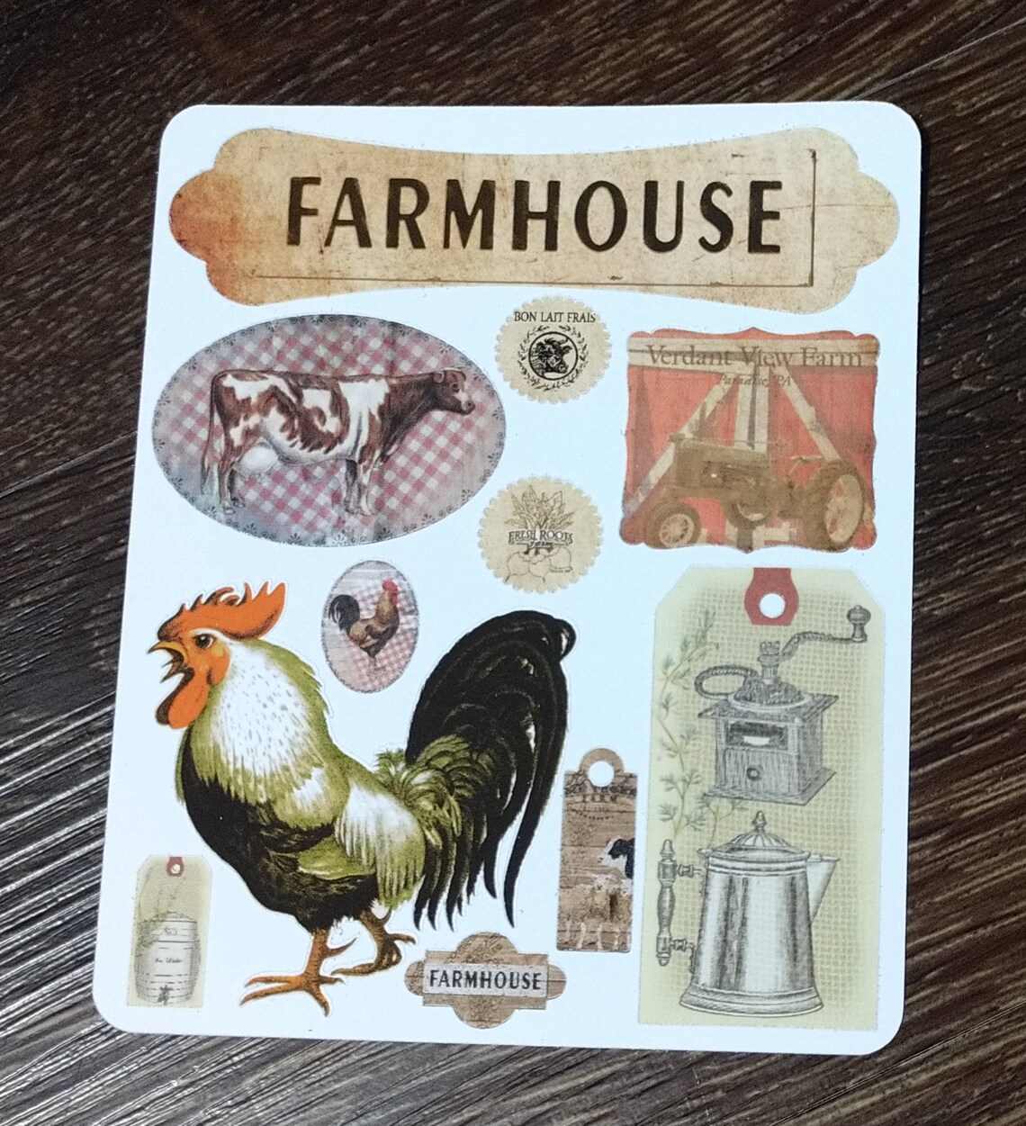 Vintage Farm Sticker Set. Farmhouse Stickers. Free Shipping in - Etsy
