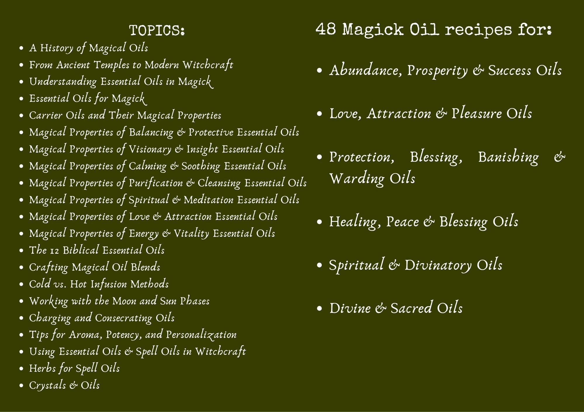 MAGICK OILS | Digital Printable Grimoire / Book of Shadows Pages ...