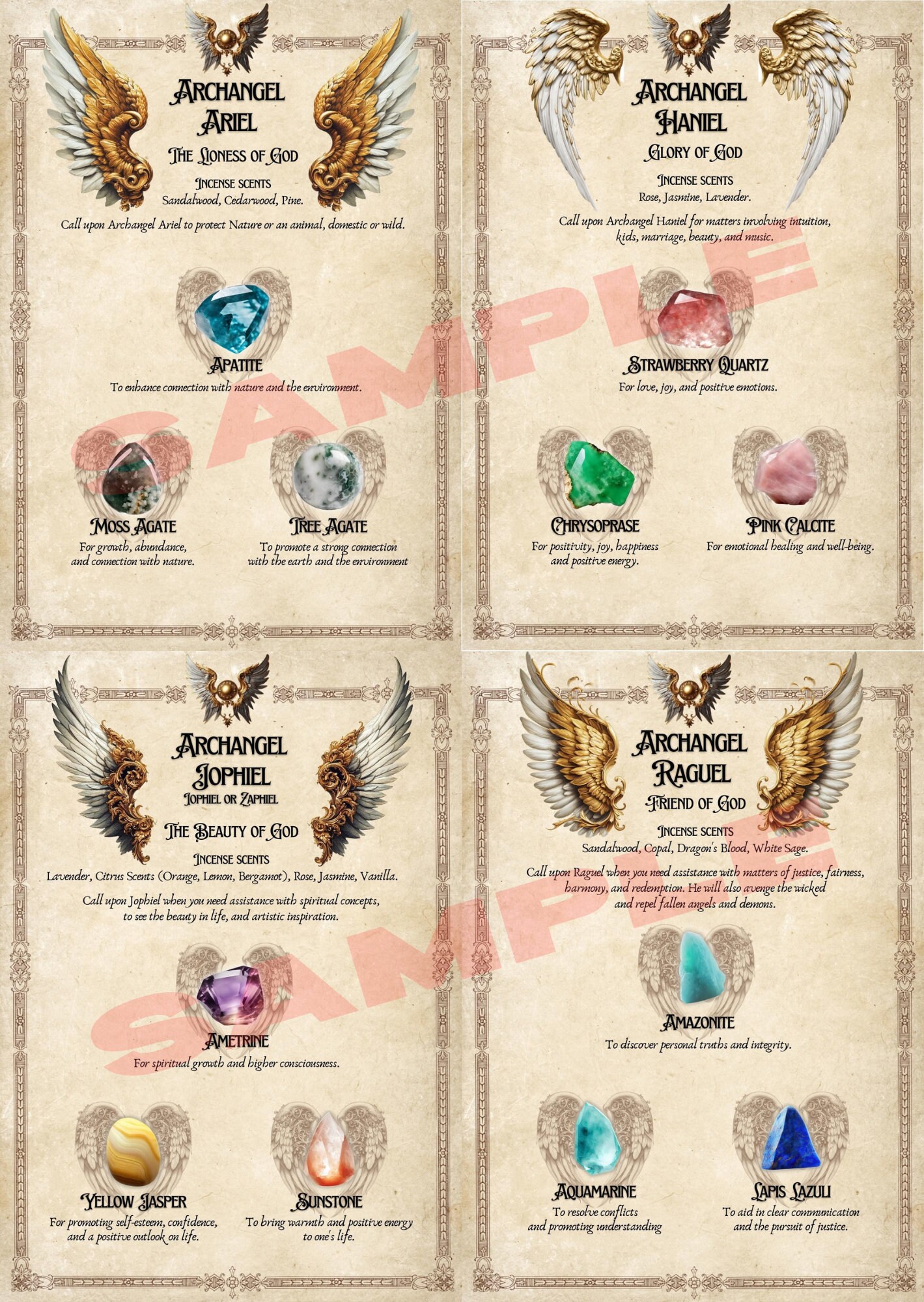 ANGELIC CRYSTALS | Digital Download Printable Book of Shadows ...