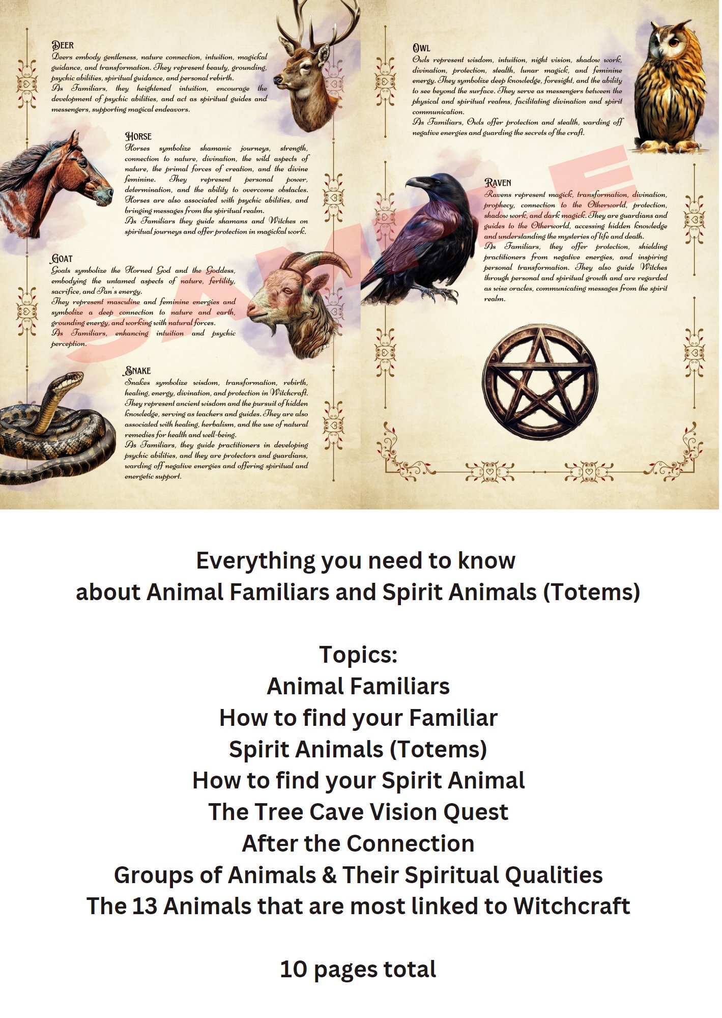 Animal Familiars and Spirit Animals (totems) | Instant Digital Download ...
