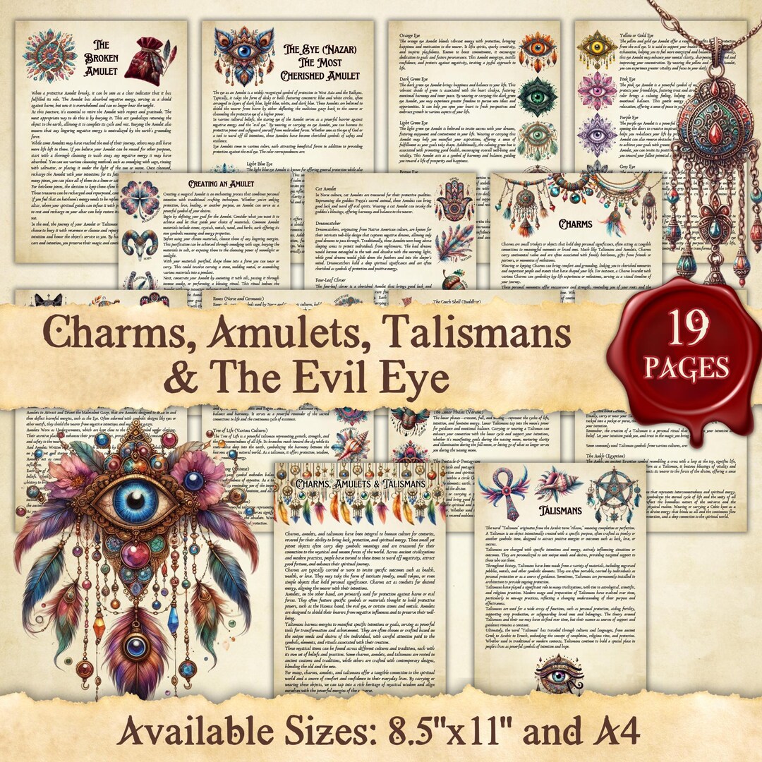Charms, Amulets, Talismans and the Evil Eye | Instant Digital Download ...