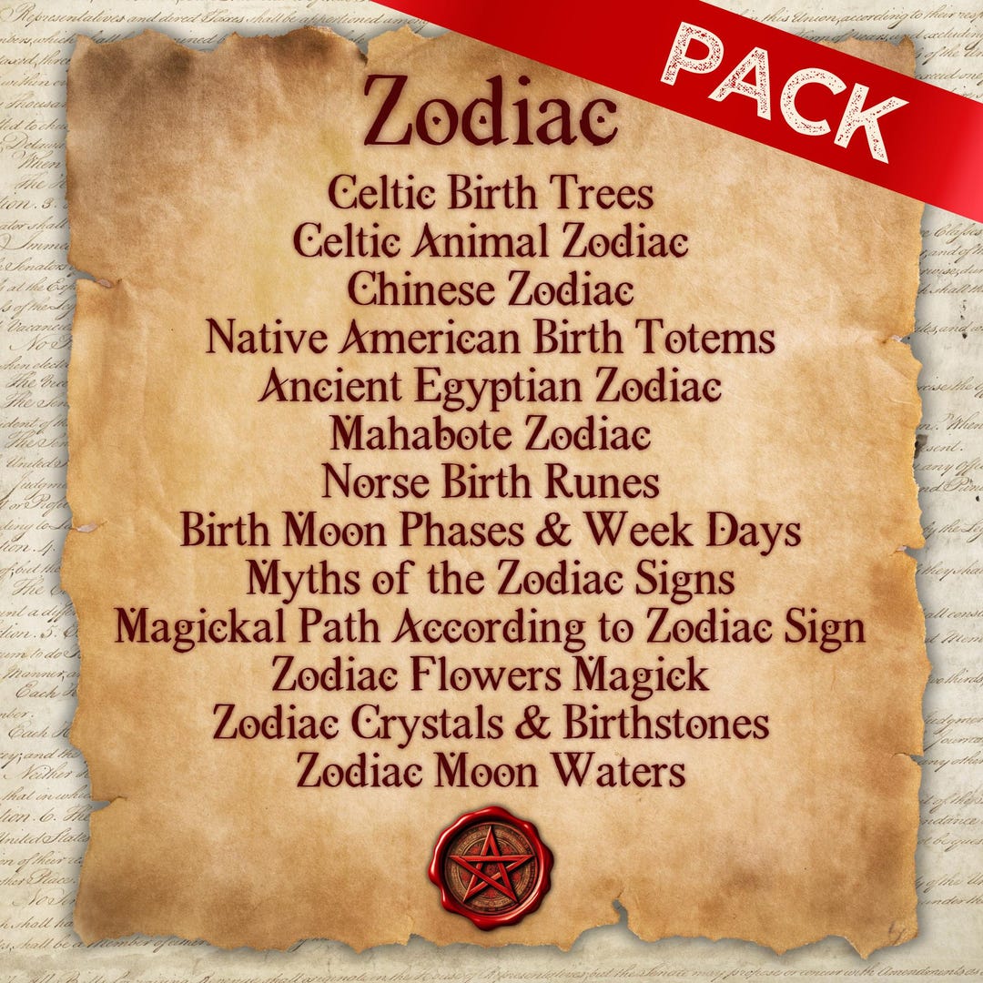 Zodiac and Birth Signs PACK | Digital Printable Pages | Sizes A4 & 8.5 ...