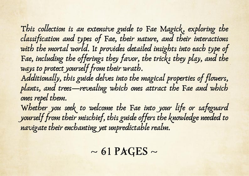 FAE MAGICK - Complete Guide | Instant Digital Download Printable Book ...