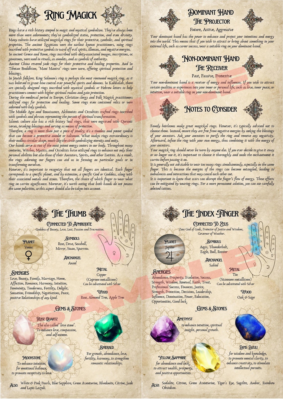 RING MAGICK Instant Digital Download Book of Shadows / Grimoire Pages ...