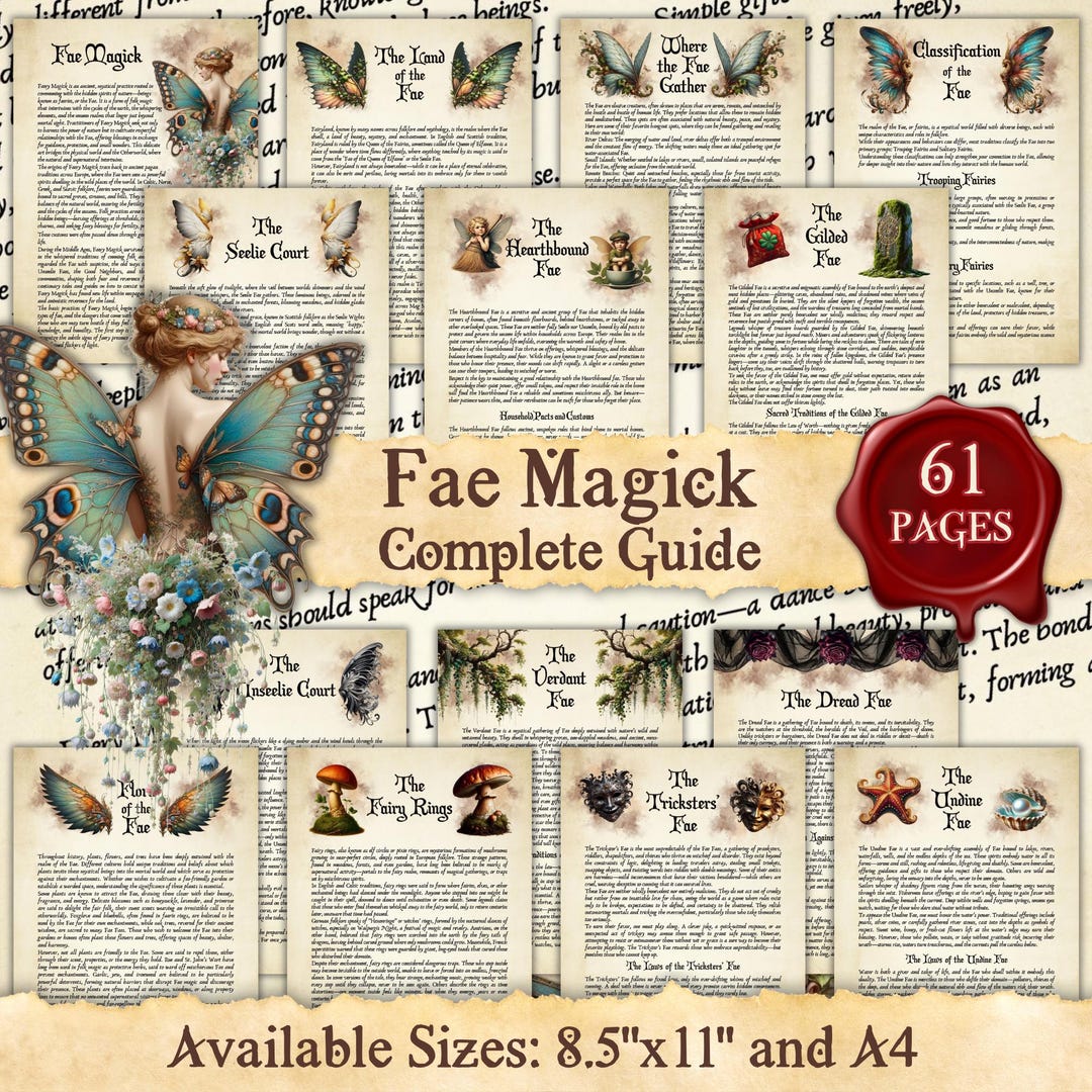 FAE MAGICK | Instant Digital Download Printable Book of Shadows ...