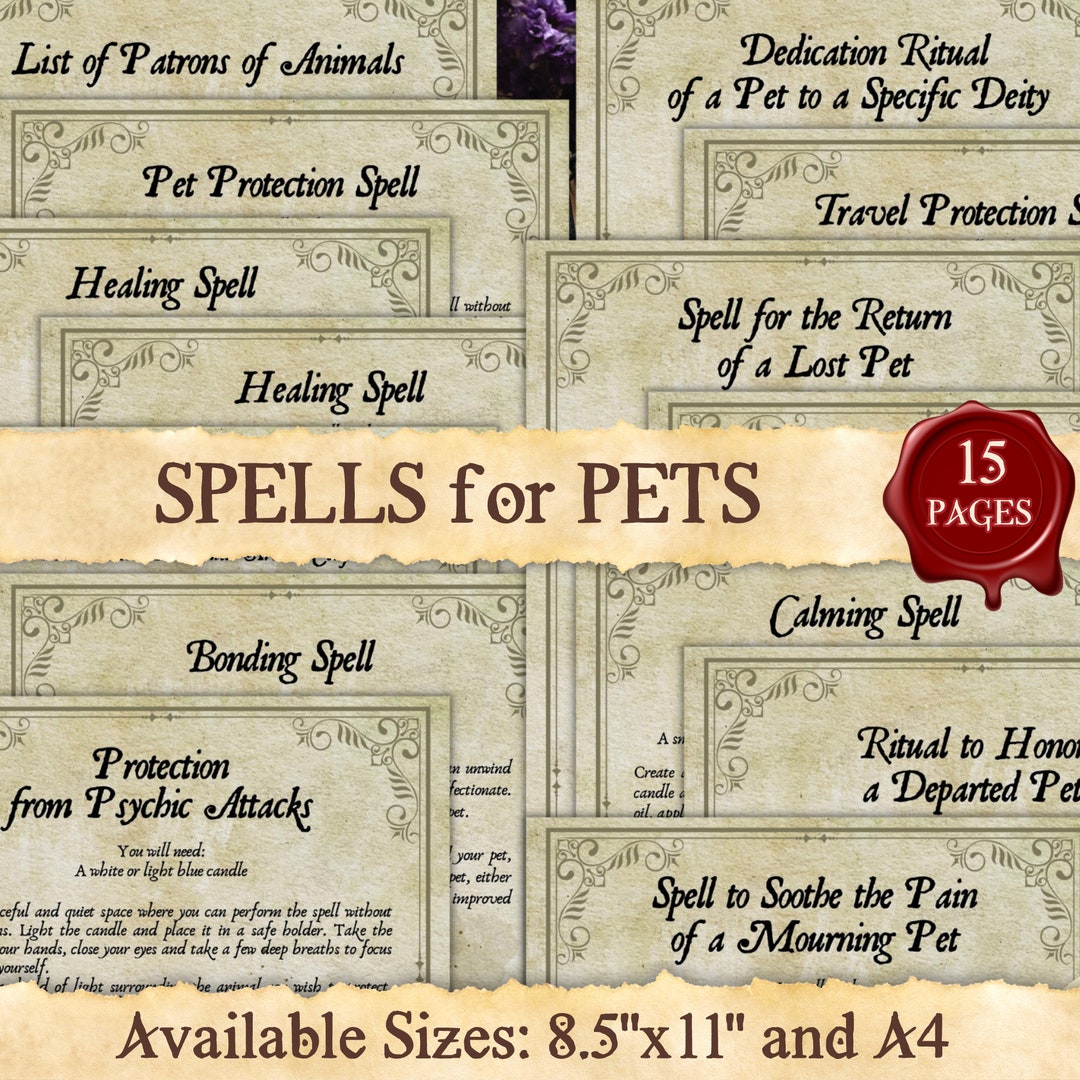Simple SPELLS for PETS | Instant Digital Download Printable Book of ...