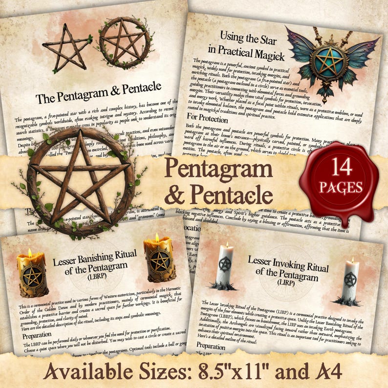 PENTAGRAM and PENTACLE | Instant Digital Download Book of Shadows ...