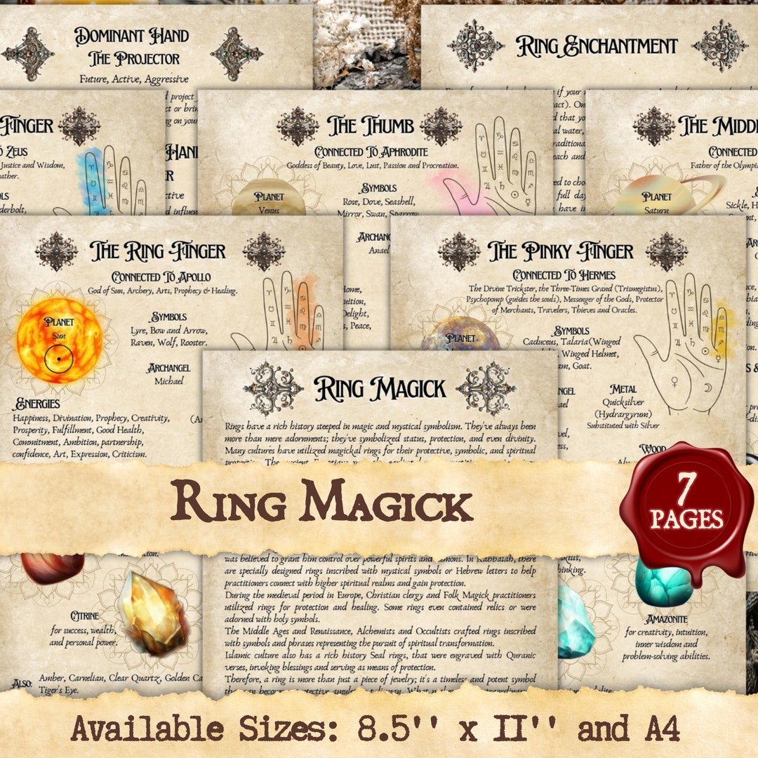 RING MAGICK | Instant Digital Download Book of Shadows / Grimoire Pages ...