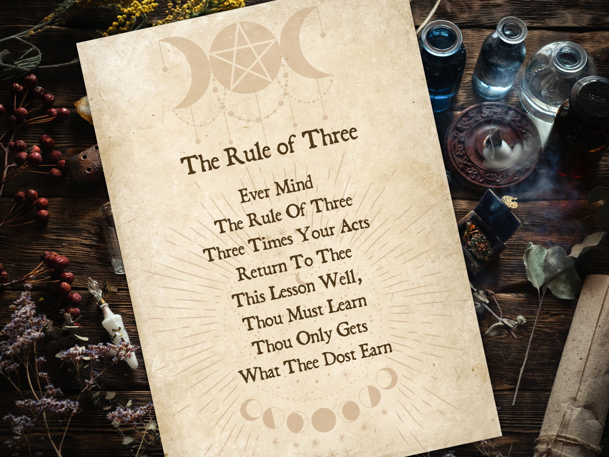 RULE OF THREE Laws of Wicca Instant Digital Download Printable Book of ...