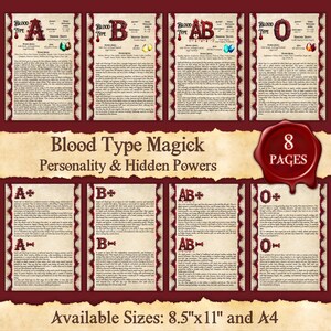 Blood Type’s Magick | Instant Digital Download Book of Shadows ...