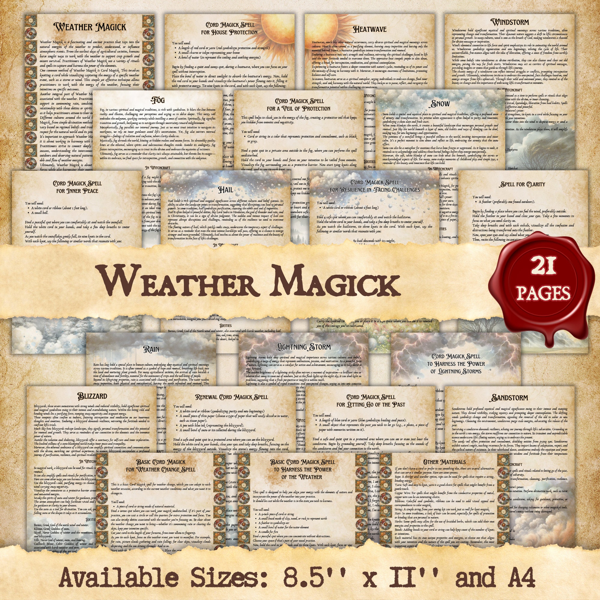 WEATHER MAGICK Instant Digital Download Printable Book of Shadows ...