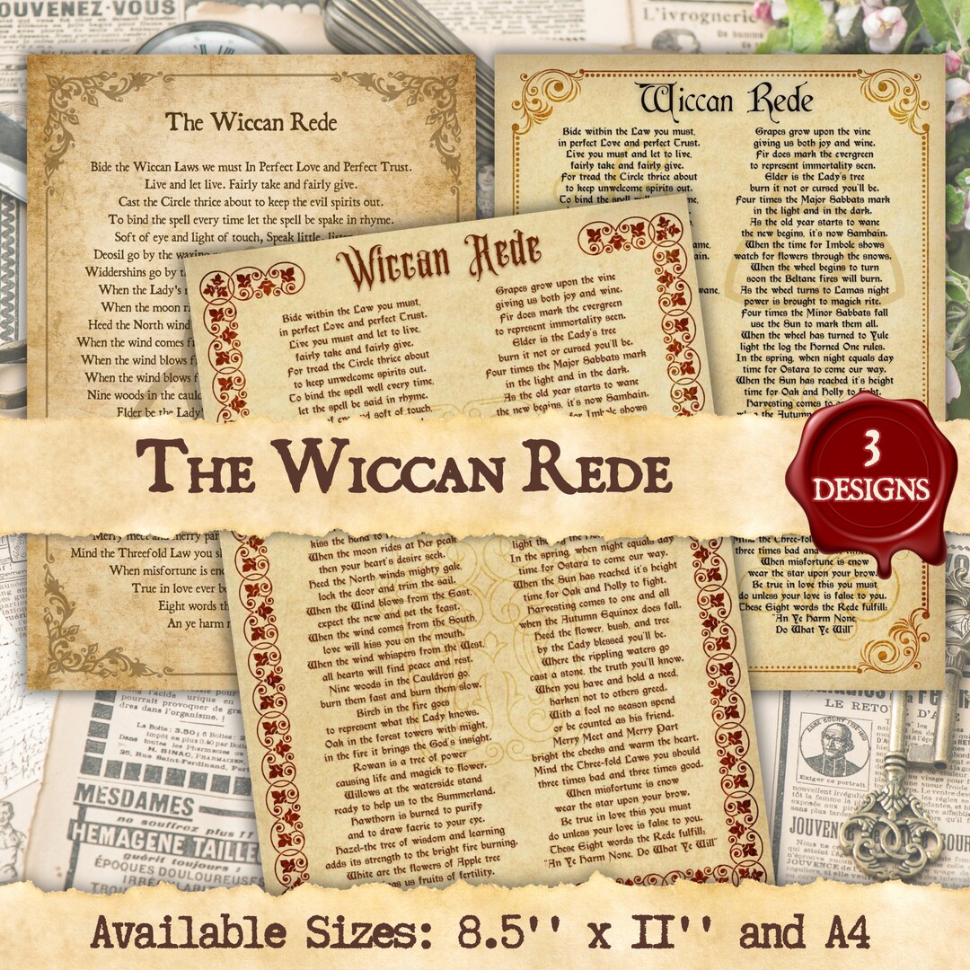 WICCAN REDE Long Version Laws of Wicca Instant Digital Download ...