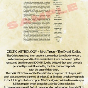 CELTIC Birth Trees - the Druid Zodiac | Instant Digital Download ...
