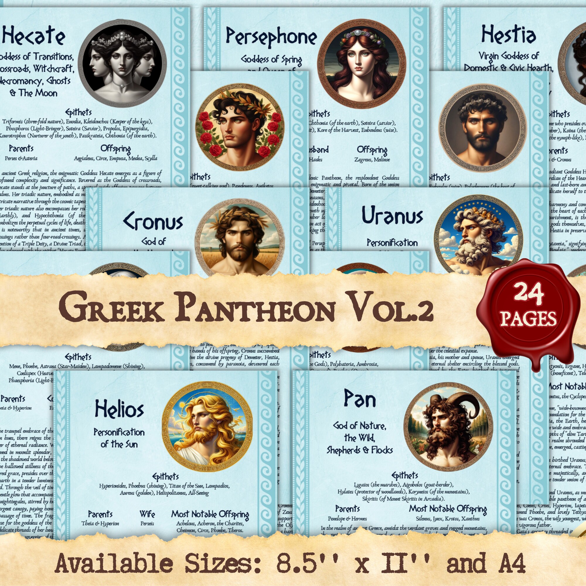 Greek GODS and GODDESSES Vol.2 Instant Digital Download Printable Book ...