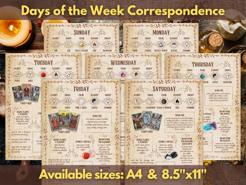 Days of the Week Correspondence | Instant Digital Download Printable ...