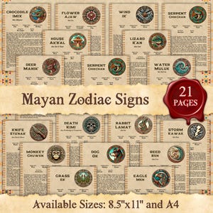 The MAYAN ZODIAC Signs | Instant Digital Download Printable Book of ...