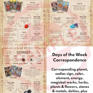 Days of the Week Correspondence | Instant Digital Download Printable ...