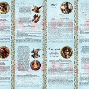 The 12 Greek OLYMPIAN GODS and GODDESSES | Instant Digital Download ...