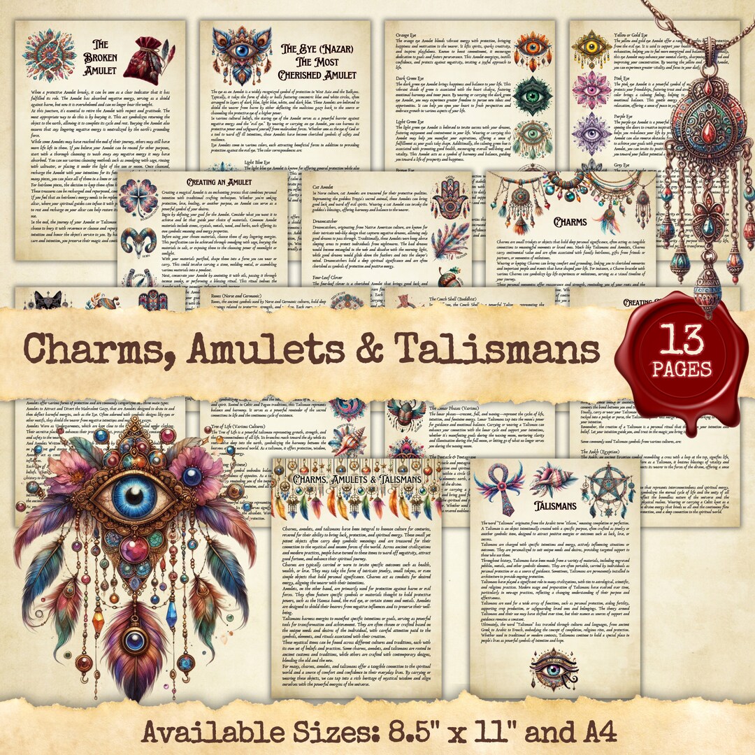 Charms, Amulets and Talismans Instant Digital Download Book of Shadows ...