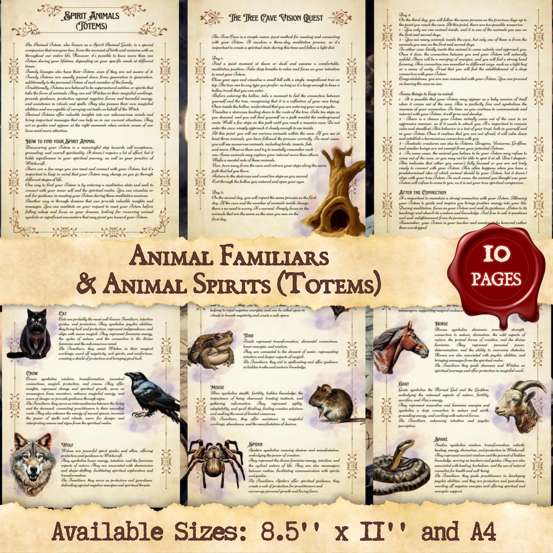 Animal Familiars and Spirit Animals (totems) | Instant Digital Download ...