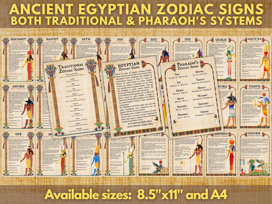 Ancient Egyptian Zodiac Signs Astrology Instant Digital Download ...