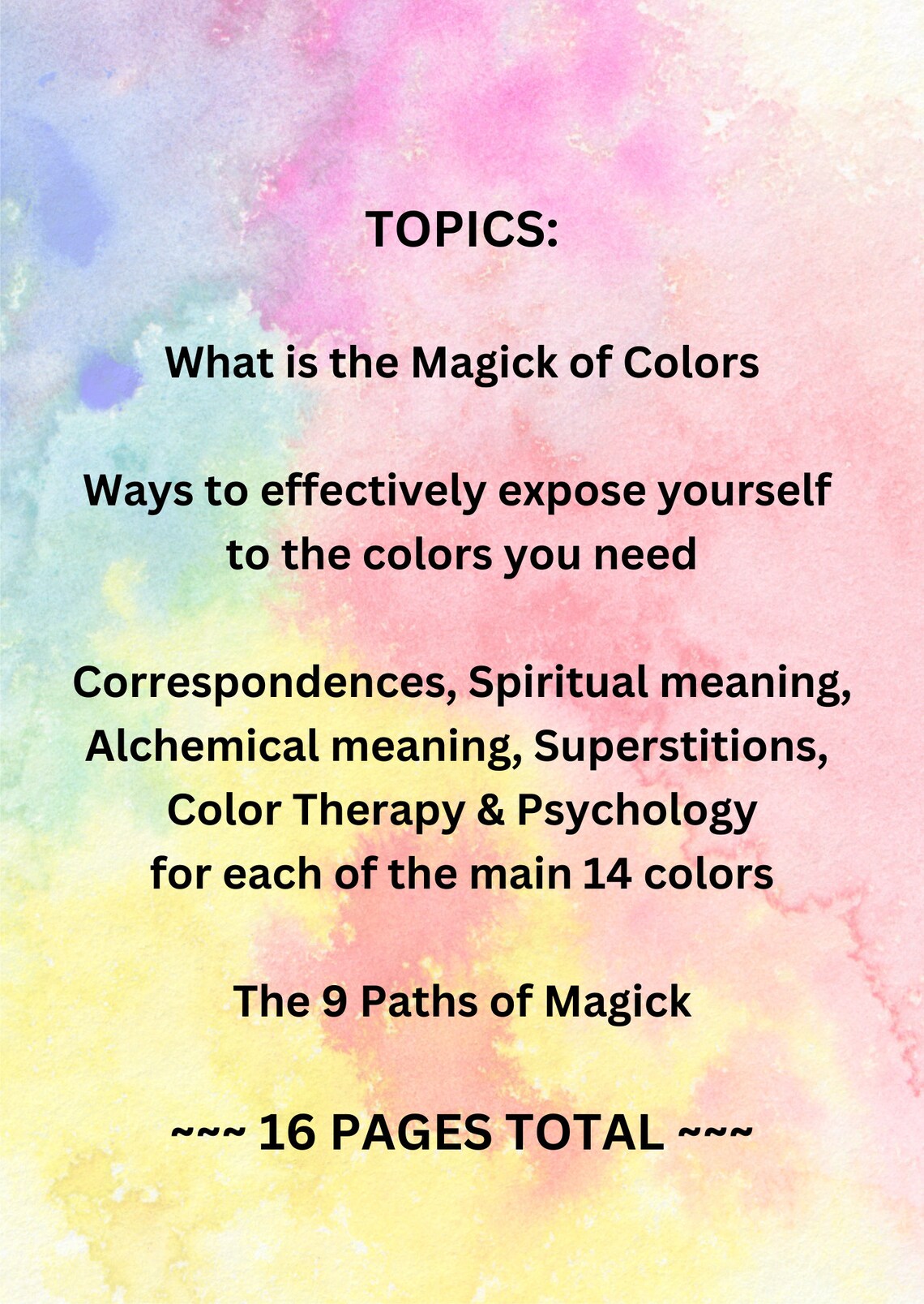 COLOR MAGICK | Instant Digital Download Printable Book of Shadows ...